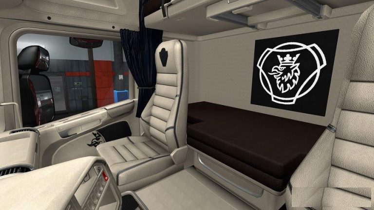 Scania RJL Alcantrara Beige Interior v 1.0 - Allmods.net