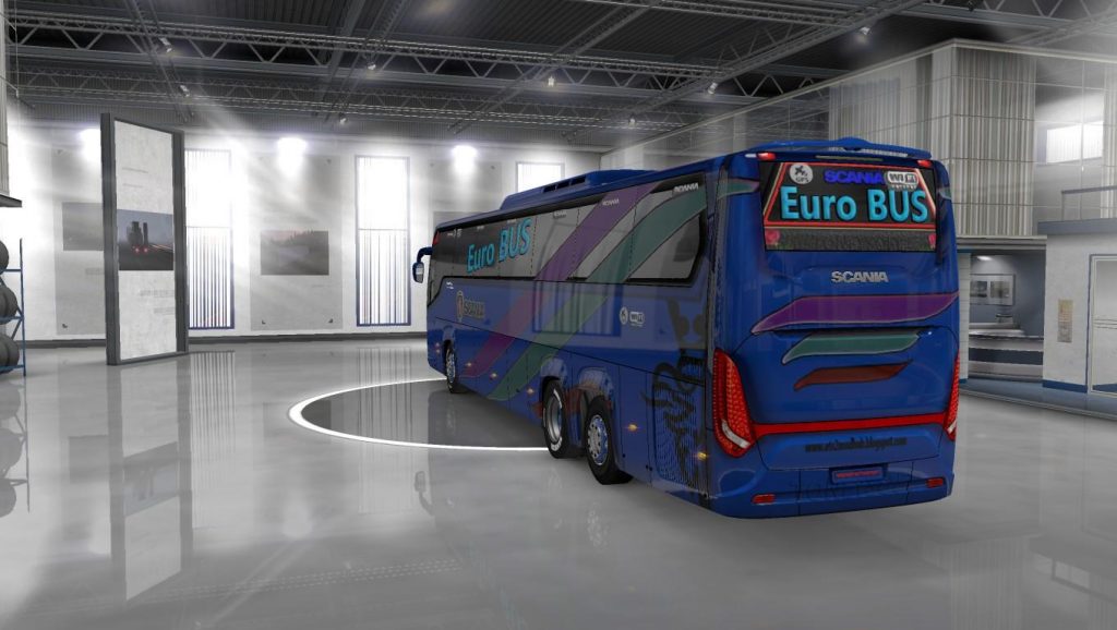 Scania touring blue euro bus HD skin and with Air Suspension v 3.0 ...