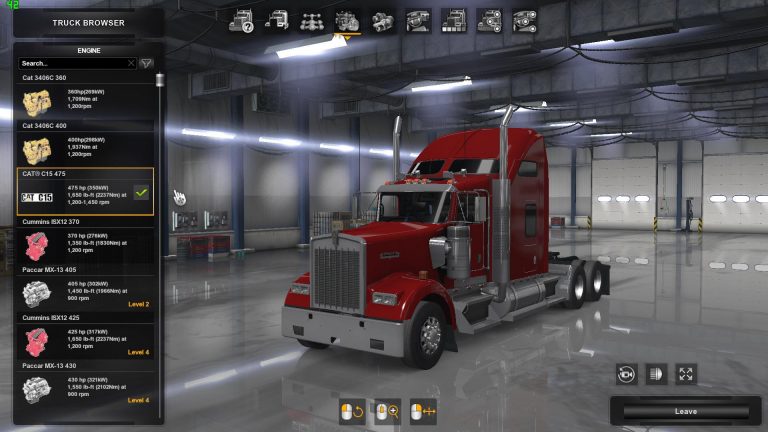 Cat C15 Engines With Sounds For Kenworth W900 1.35 - Allmods.net