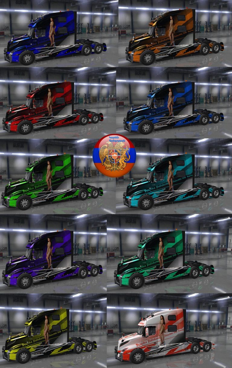 Volvo truck VNL 2018 Skin Pack Metallic Racing v3.0 - Allmods.net