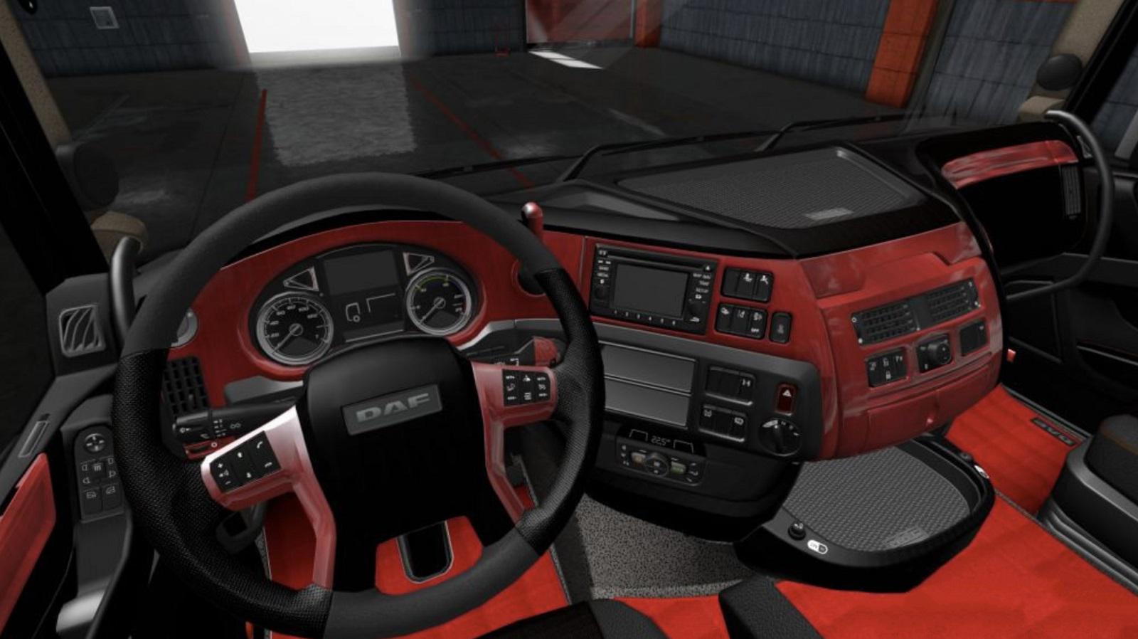 DAF E6 Red Wood Interior 1.36.x - Allmods.net