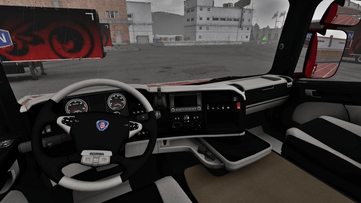 Scania R Black-White Interior 1.39 - Allmods.net