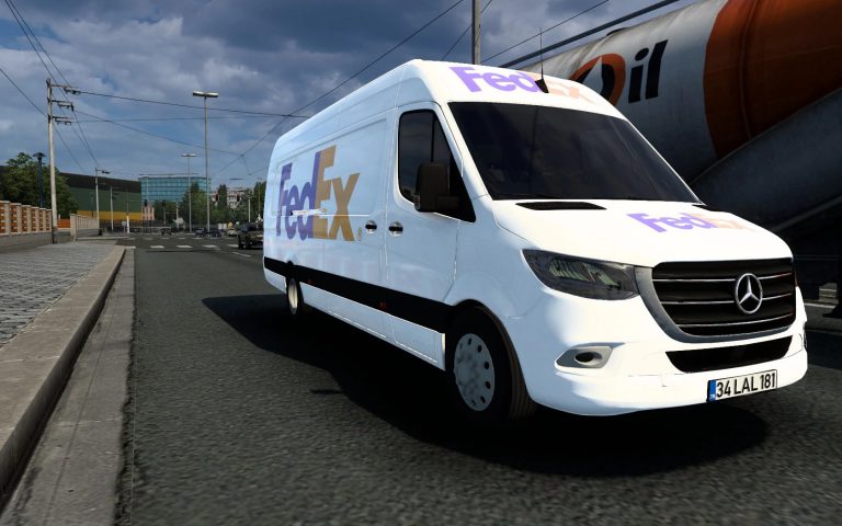 SKIN MERCEDES-BENZ SPRINTER 2021 FEDEX ETS2 AND ATS 1.40 - Allmods.net