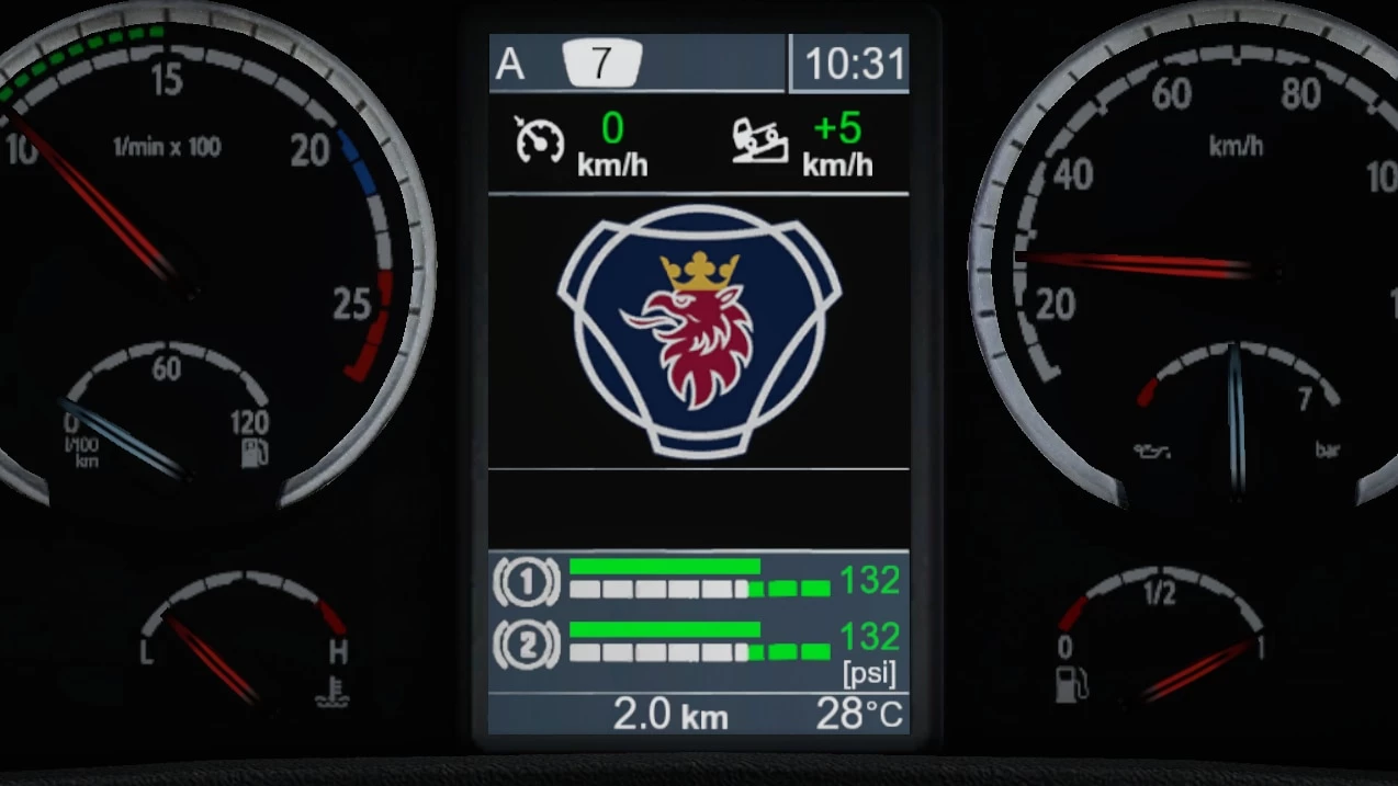 Scania R & Streamline Realistic Dashboard Computer 1.44, 1.45 - Allmods.net