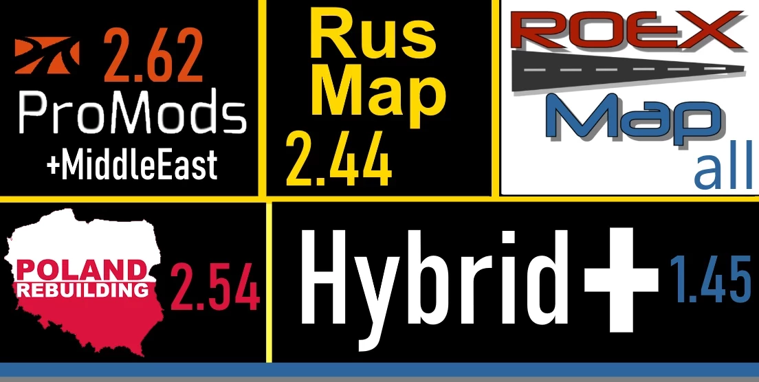 HybridPlus Roex + Promods + Me + Rusmap + PR FIX LINK V3 - Allmods.net