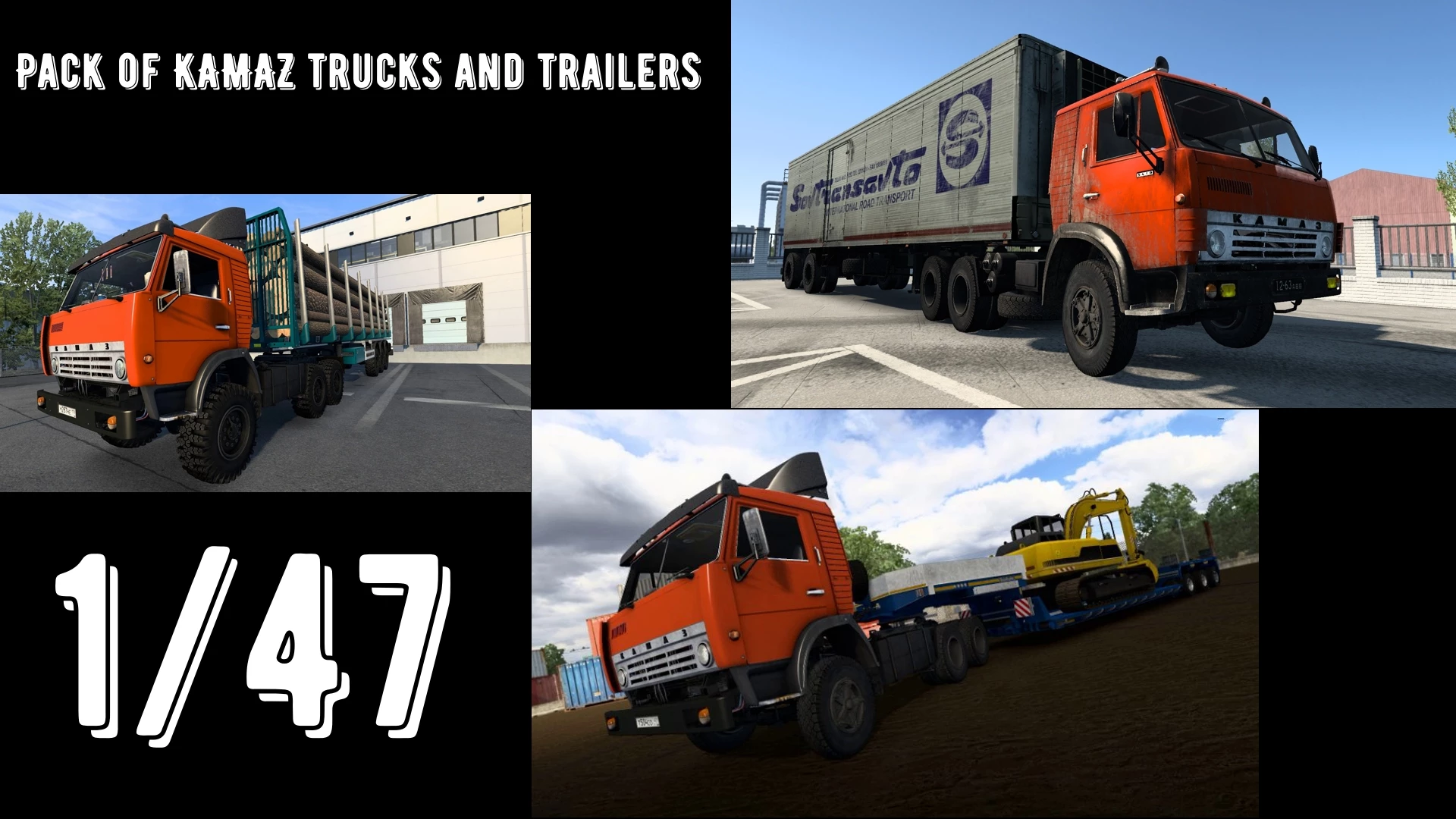 Pack of KAMAZ trucks and trailers 1.47 - Allmods.net