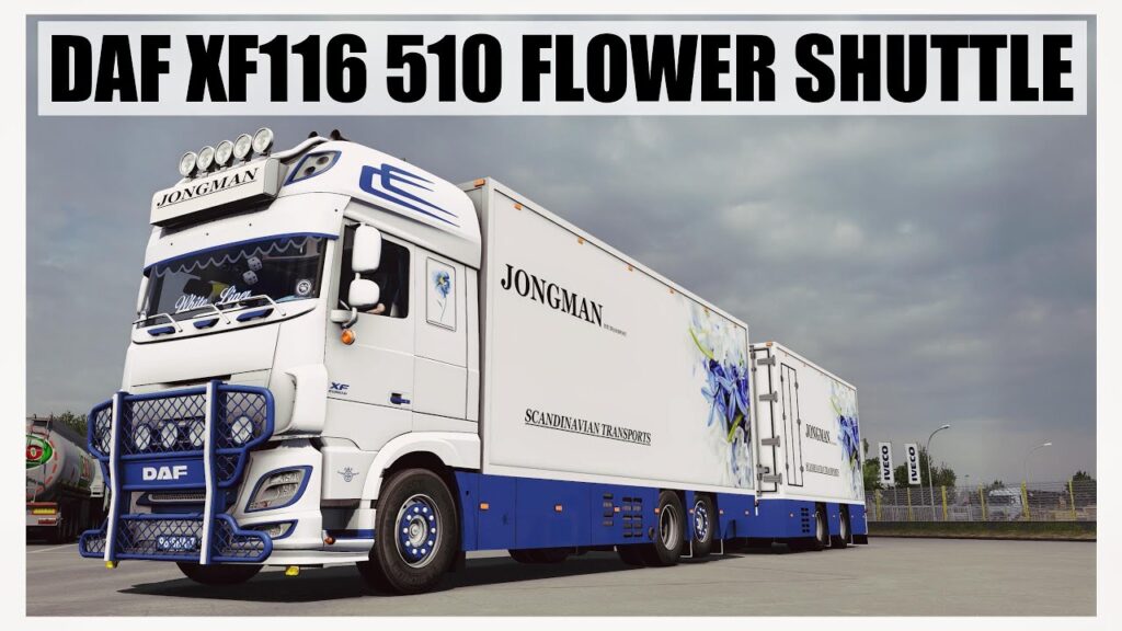 DAF XF116 510 FLOWER SHUTTLE + BDF TRAILER v2.1 ETS2 1.52-1.53.x - Allmods.net