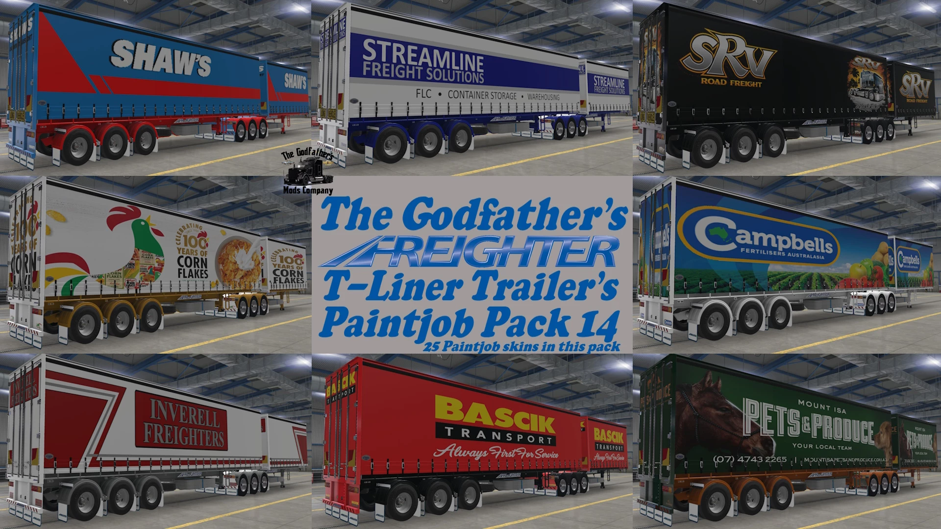THE GODFATHER'S FREIGHTER T-LINER TRAILERS PAINTJOB PACK 14 V1.0 ...