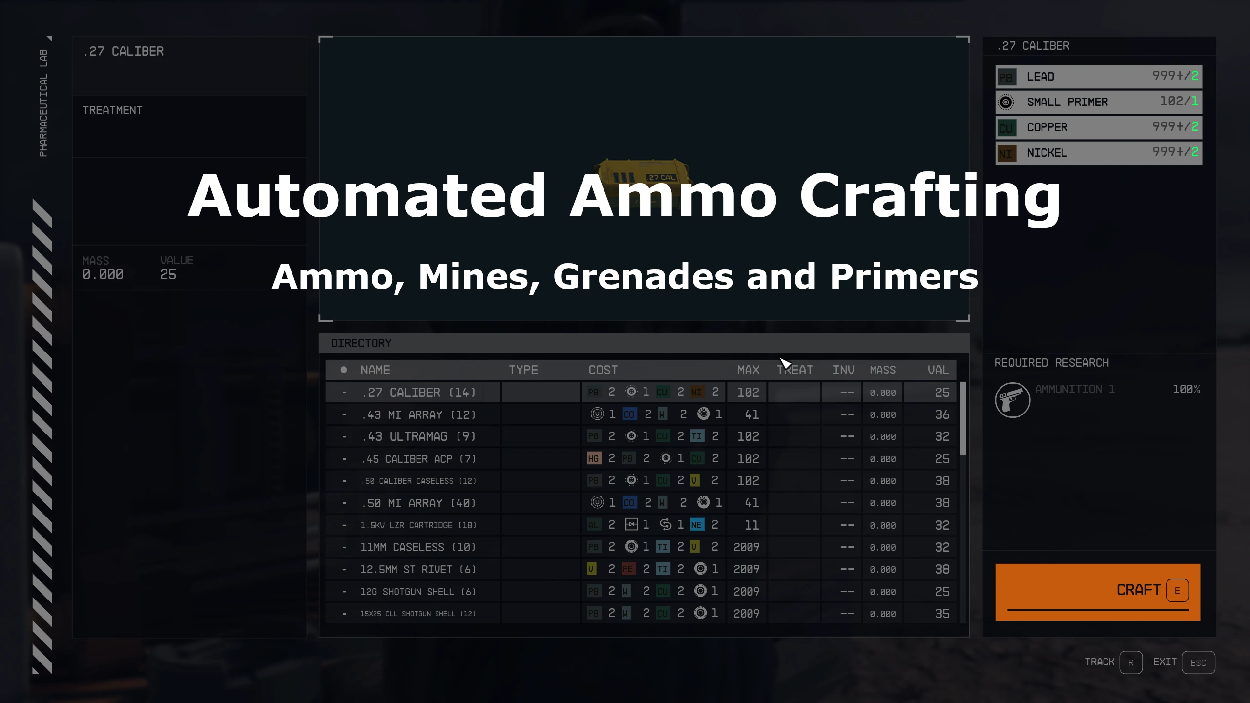 Automated Ammo Grenades and Mine Crafting V1.0 - Allmods.net