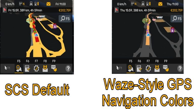 Waze Style GPS Navigation Colors Realistic Dark Mode V1.9 1.57 ...