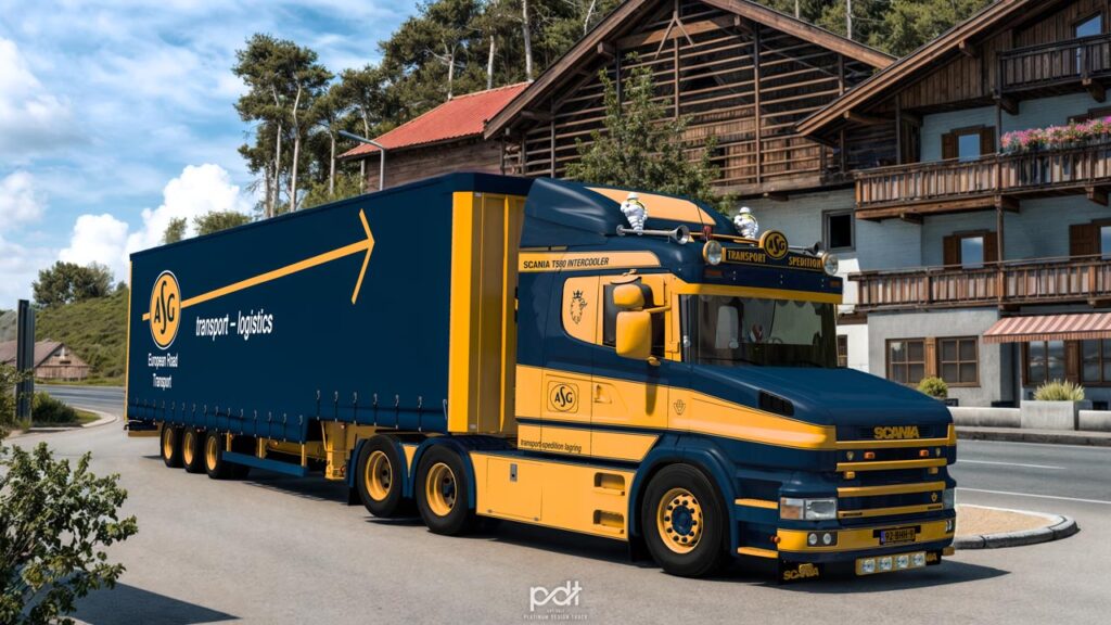 Scania T580 + Trailer "ASG Transport" v5.0 - Allmods.net